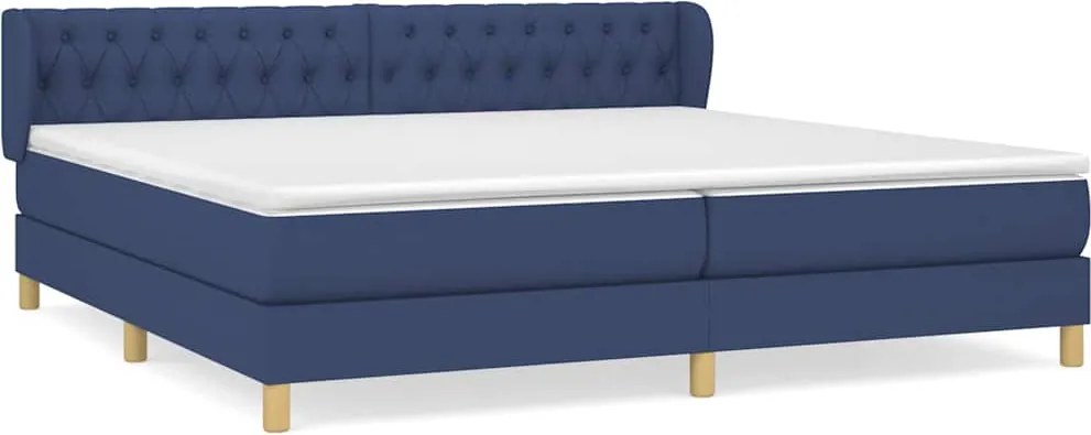 Box spring postel s matrací modrá 200x200 cm textil 3127075