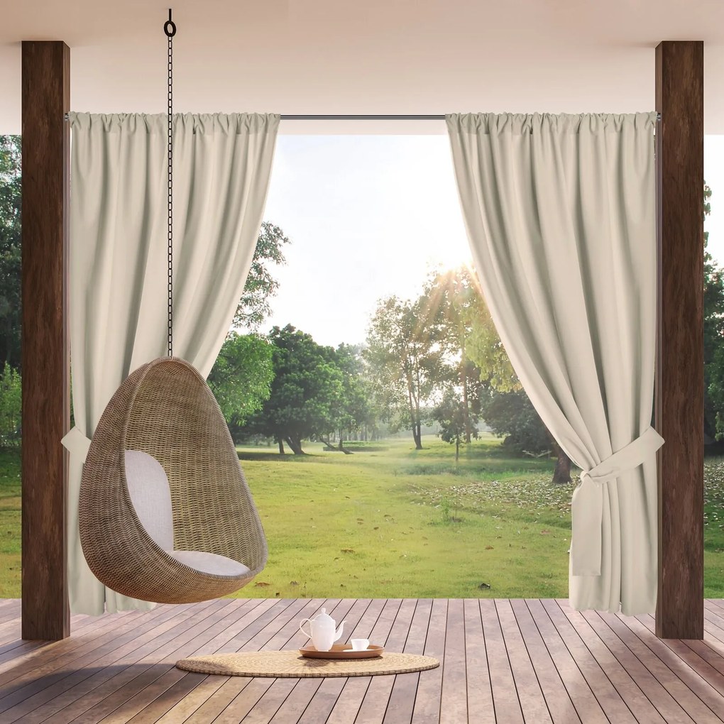 ZAHRADNÍ VODĚODOLNÝ ZÁVĚS NA PÁSCE GARDEN 155X200 CM KRÉMOVÁ