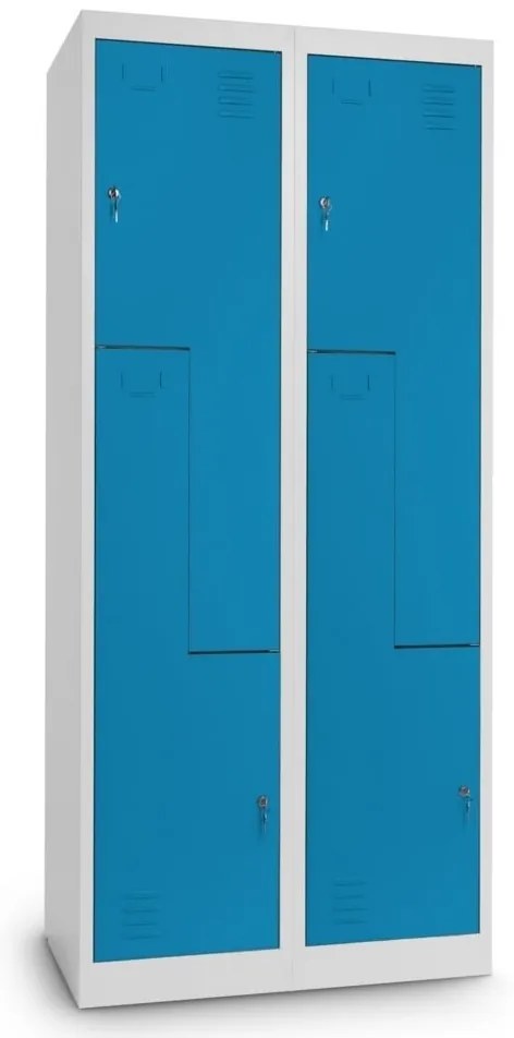 Rauman Kovová šatní skříň Z 80 x 50 x 180 cm, cylindrický zámek - modrá