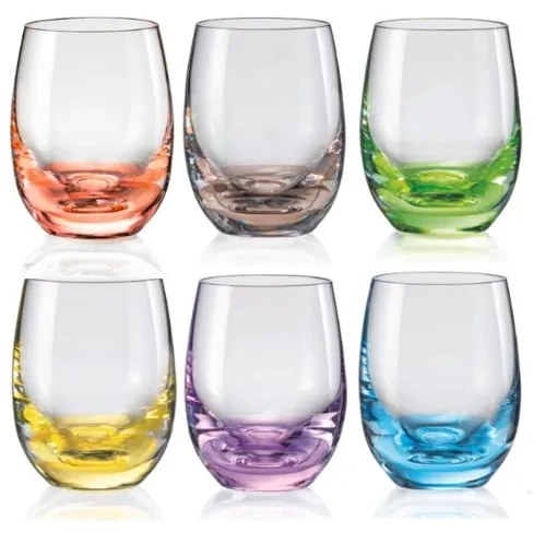 Crystalex - Bohemia Crystal Crystalex sklenice na pálenku Club Rainbow 60 ml, 6 ks (mix barev)