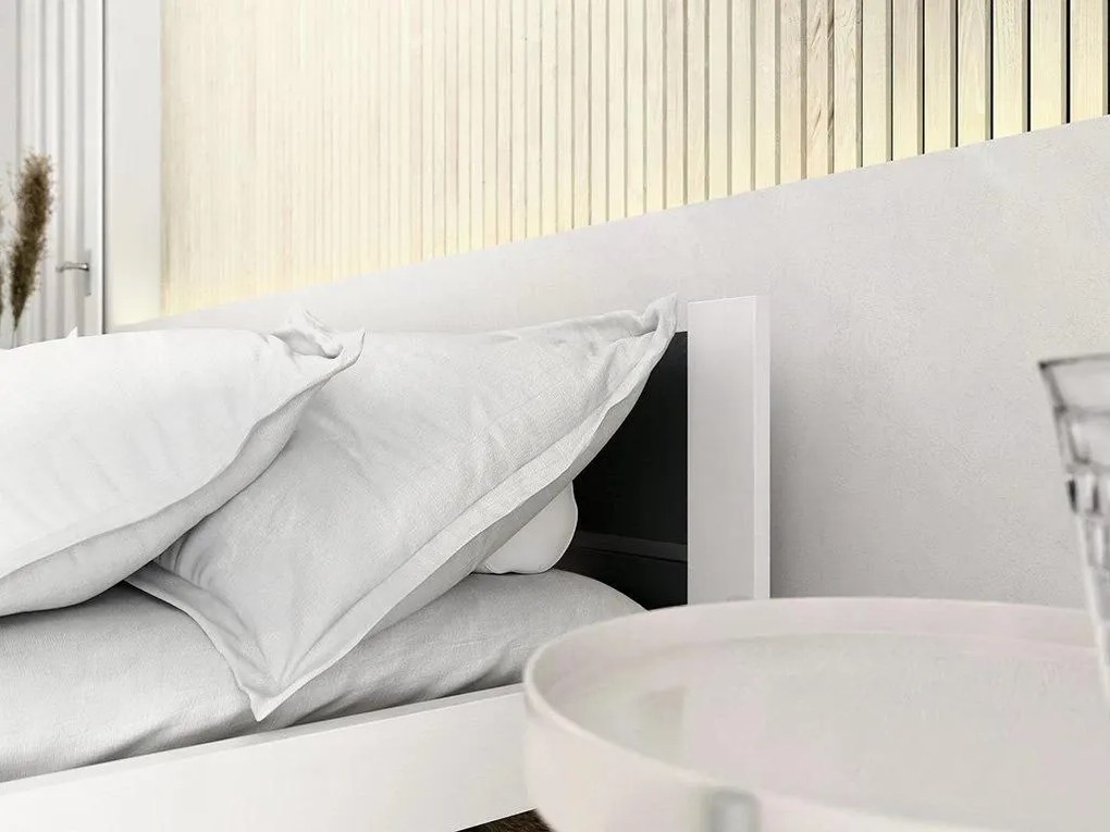 Postel IKAROS DOUBLE 80 x 200 cm, antracit/bílá Matrace: Bez matrace, Rošt: S laťkovým roštem