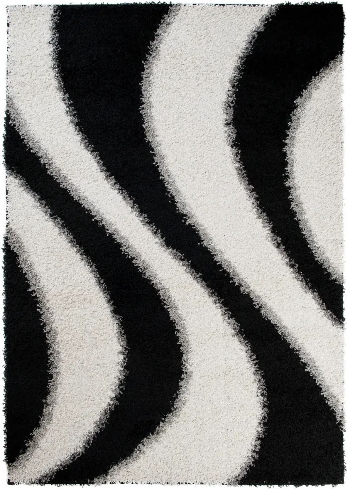 Kusový koberec Shaggy Cosmo černý, Velikosti 80x150cm