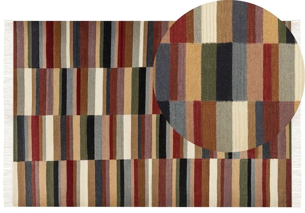 Vlněný kelimový koberec 200 x 300 cm vícebarevný MUSALER Beliani