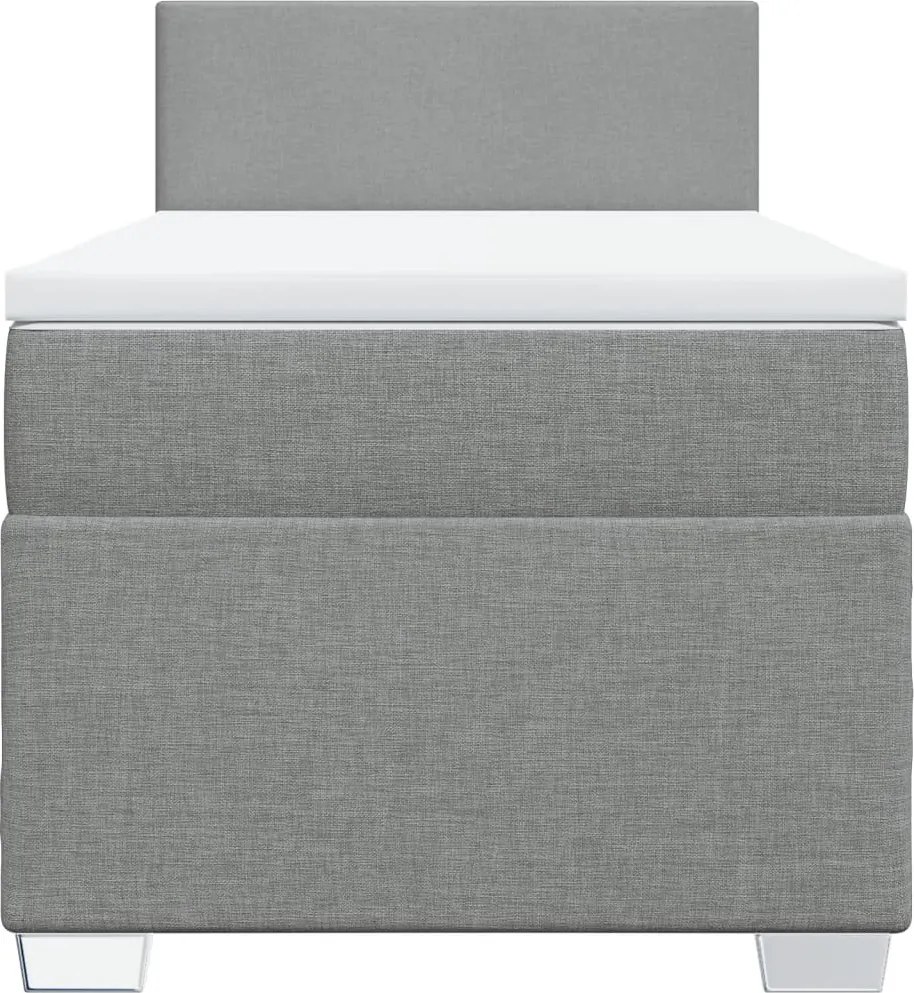 Box spring postel s matrací světle šedá 90x190 cm textil 3288036