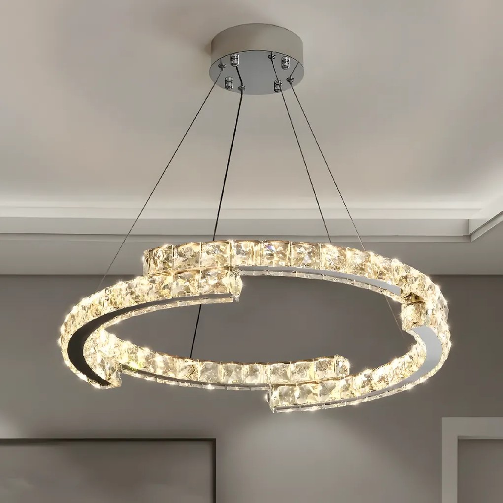 Toolight Toolight, LED křišťálové závěsné svítidlo APP1556-CP, chromová, OSW-05178