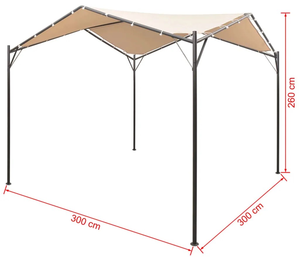 vidaXL Zahradní altán 3 x 3 m ocel béžový