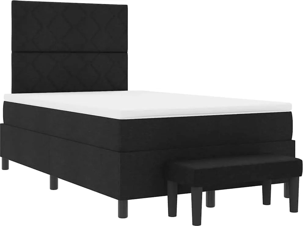 Postel s boxspringem s čelo Černá 120 x 190 cm textil 3344130