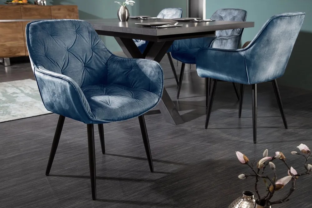 Designová židle Garold petrolejový samet