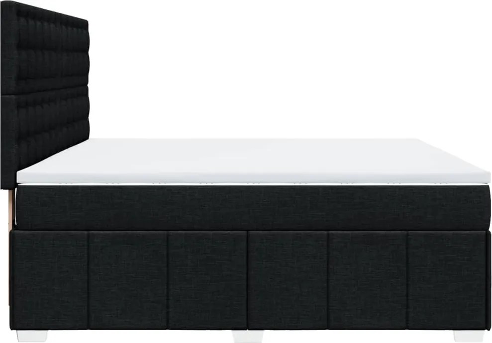 Box spring postel s matrací černá 180x200 cm textil 3291763