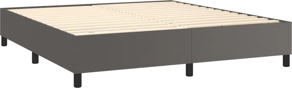 Box spring postel s matrací šedá 160x200 cm umělá kůže 3142855
