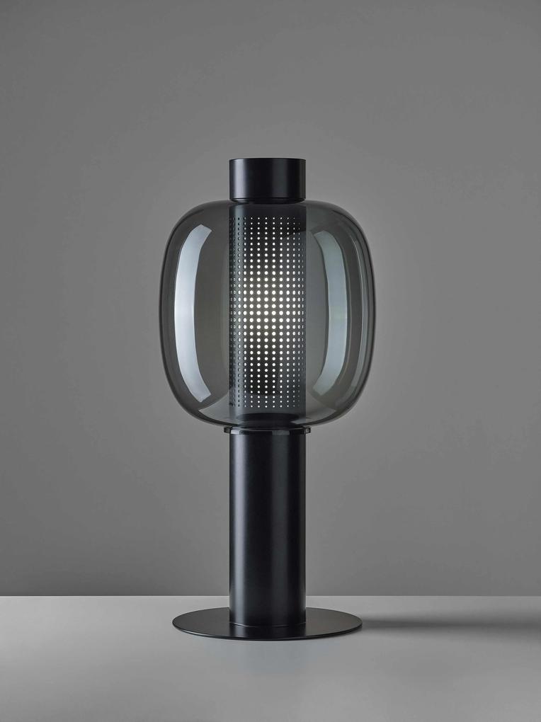 Venkovní designová lampa Brokis Bonbori Large PC1167 Povrch Montury: kov - černý matný komaxit (CCS846), Barva skla: hnědá kouřová - transparentní sklo (CGC538), Stmívání: CASAMBI CBU-TED (CEDV2855)