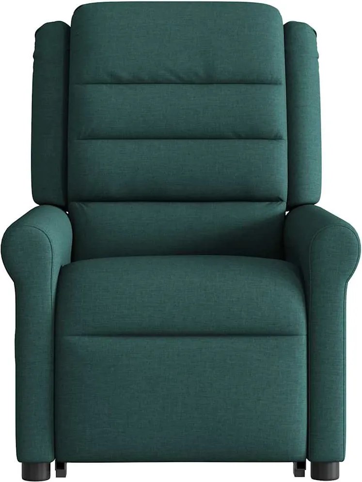 Zvedací polohovací křeslo tmavě zelené textil 3303320