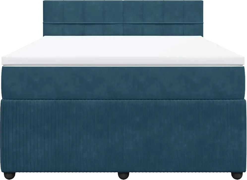 Box spring postel s matrací modrá 160 x 200 cm samet 3287786