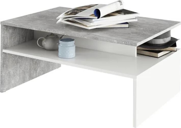 Tempo Kondela Konferenční stolek DAMOLI, beton/bílá