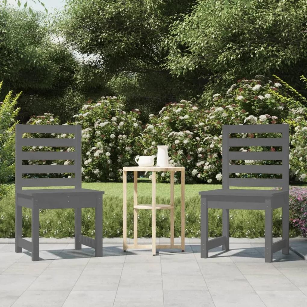Zahradní židle 2 ks šedé 40,5x48x91,5 cm masivní borové dřevo