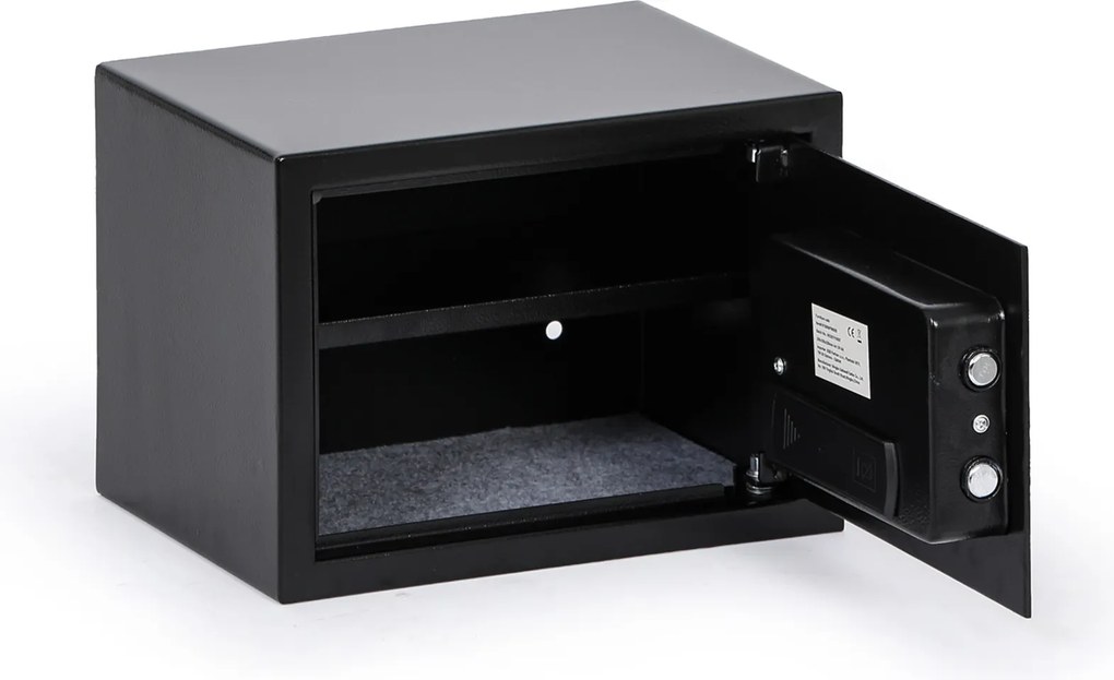 Nábytkový sejf s elektronickým zámkem a čtečkou otisků prstů, 250 x 350 x 250 mm