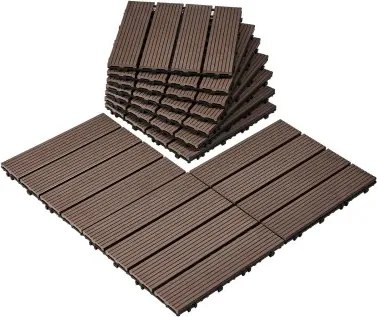 zámkové palubní dlaždice plastové dřevo 10 balení 30,5 × 30,5 cm
