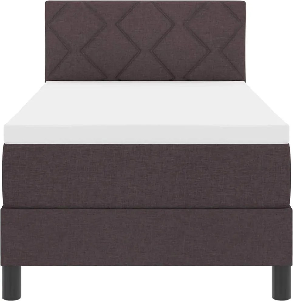 Postel s boxspringem s čelo Tmavě hnědá 80 x 200 cm textil 3338723