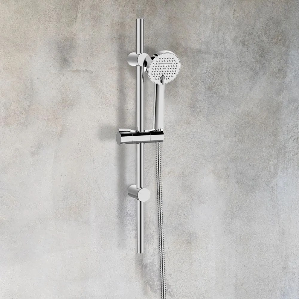 Invena Gabro, sprchový sloup 70cm s ruční sprchovou hlavicí, ruční hlavice 2-funkce, chromová, INV-AU-3P-Z01-V