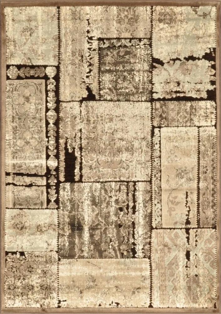Jutex Kusový koberec moderní Nepal 0405-7575-70 hnědý designový 065x110 cm