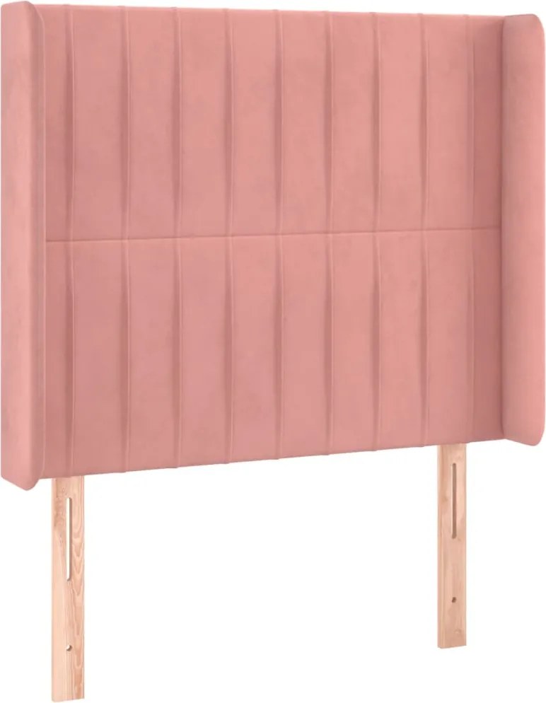 Box spring postel s matrací a LED růžová 80 x 200 cm samet 3139654