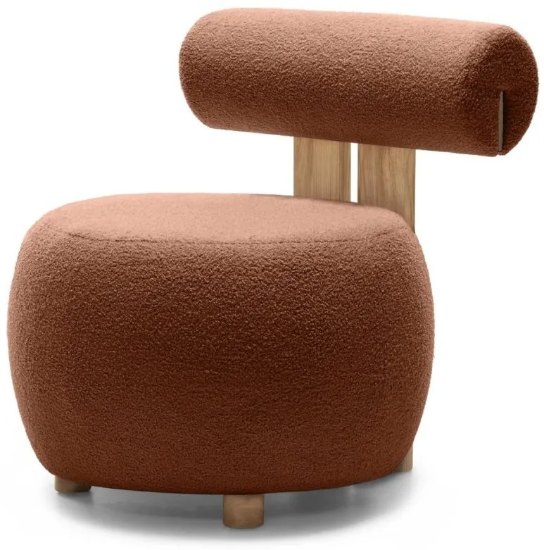 Hnědé designové křeslo HANNA, dub