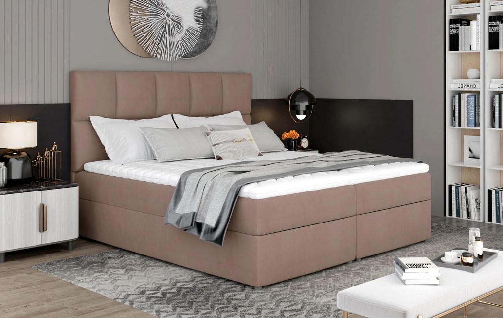 Glossy boxspring postel 165x210 Materiál / Dekor: Monolith 97