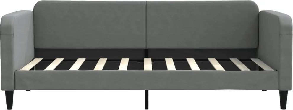 Válenda s přistýlkou a zásuvkami tmavě šedá 90 x 190 cm textil 3196863