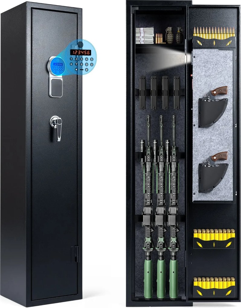Costway Skříň na zbraně Dlouhá na zbraně s elektronickým kombinačním zámkem