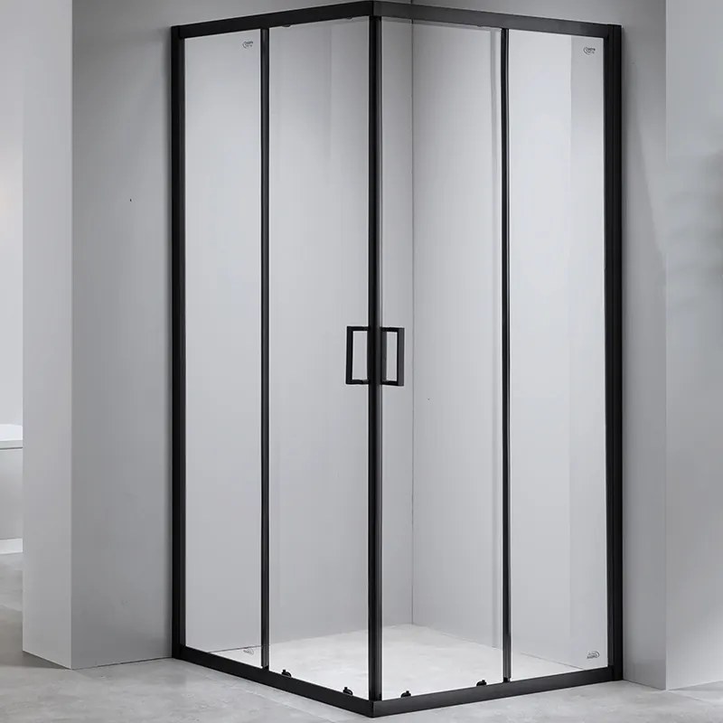 BPS-koupelny Čtvercový sprchový kout HYD-SK30B 90x90 černá/transparent + vanička HYD-SSV-SXL02B bílá