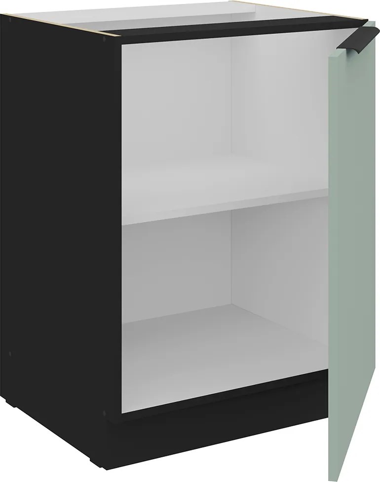 ARIA sc | dolní skříňka 60 D 1F policová | 60 cm | ANTI FINGERPRINT povrch | černá/aquamarine