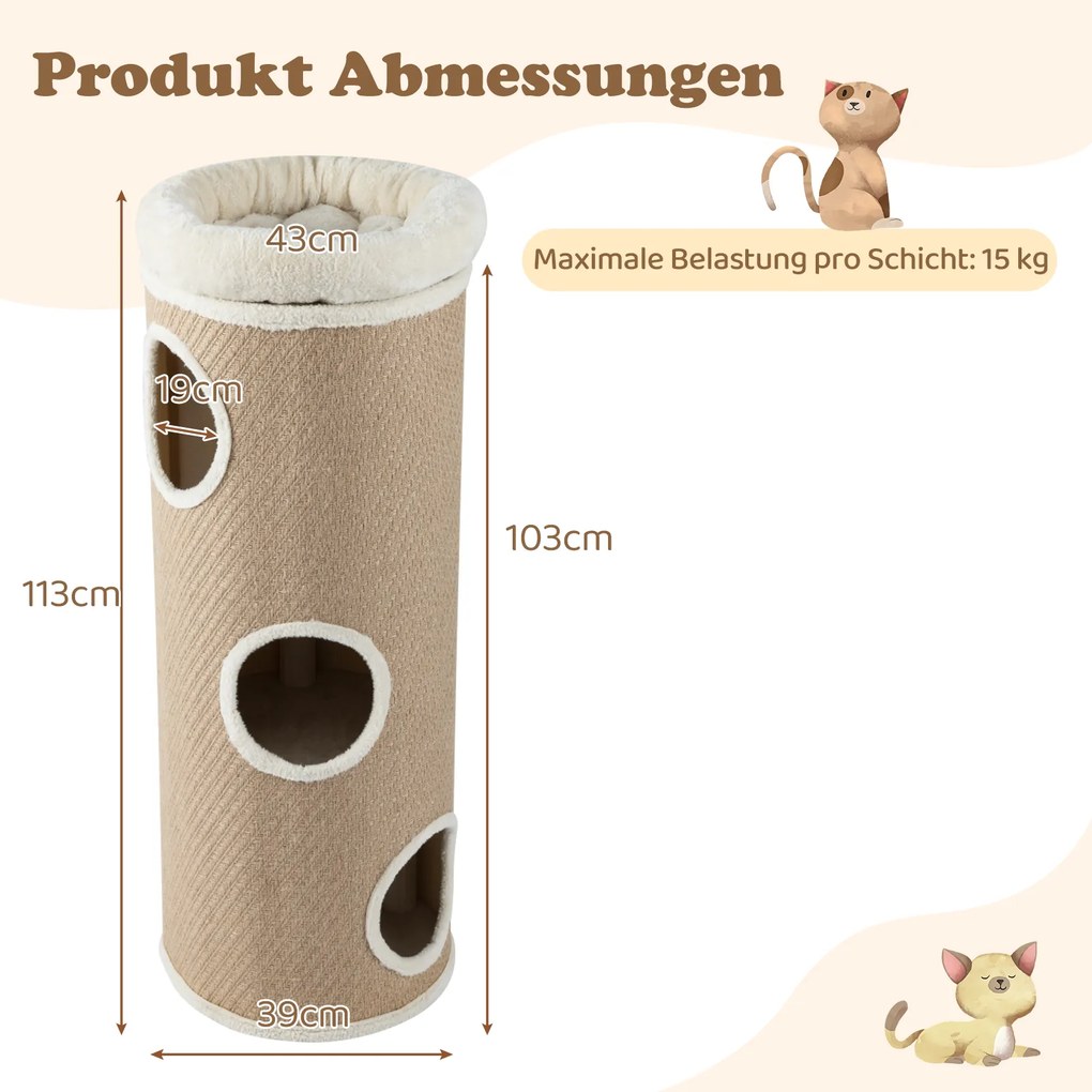 Costway 4 Tier Multi-Cat House Zvýšený útulek pro domácí mazlíčky