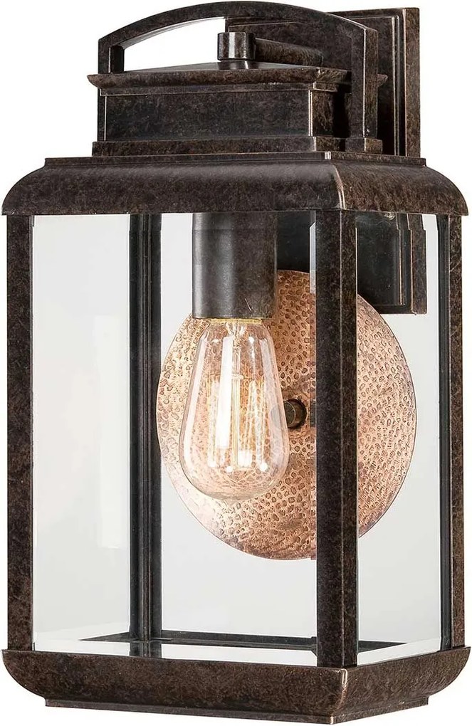 Venkovní nástěnná lampa Elstead BYRON M bronzová barva IP44/1×E27/37 cm