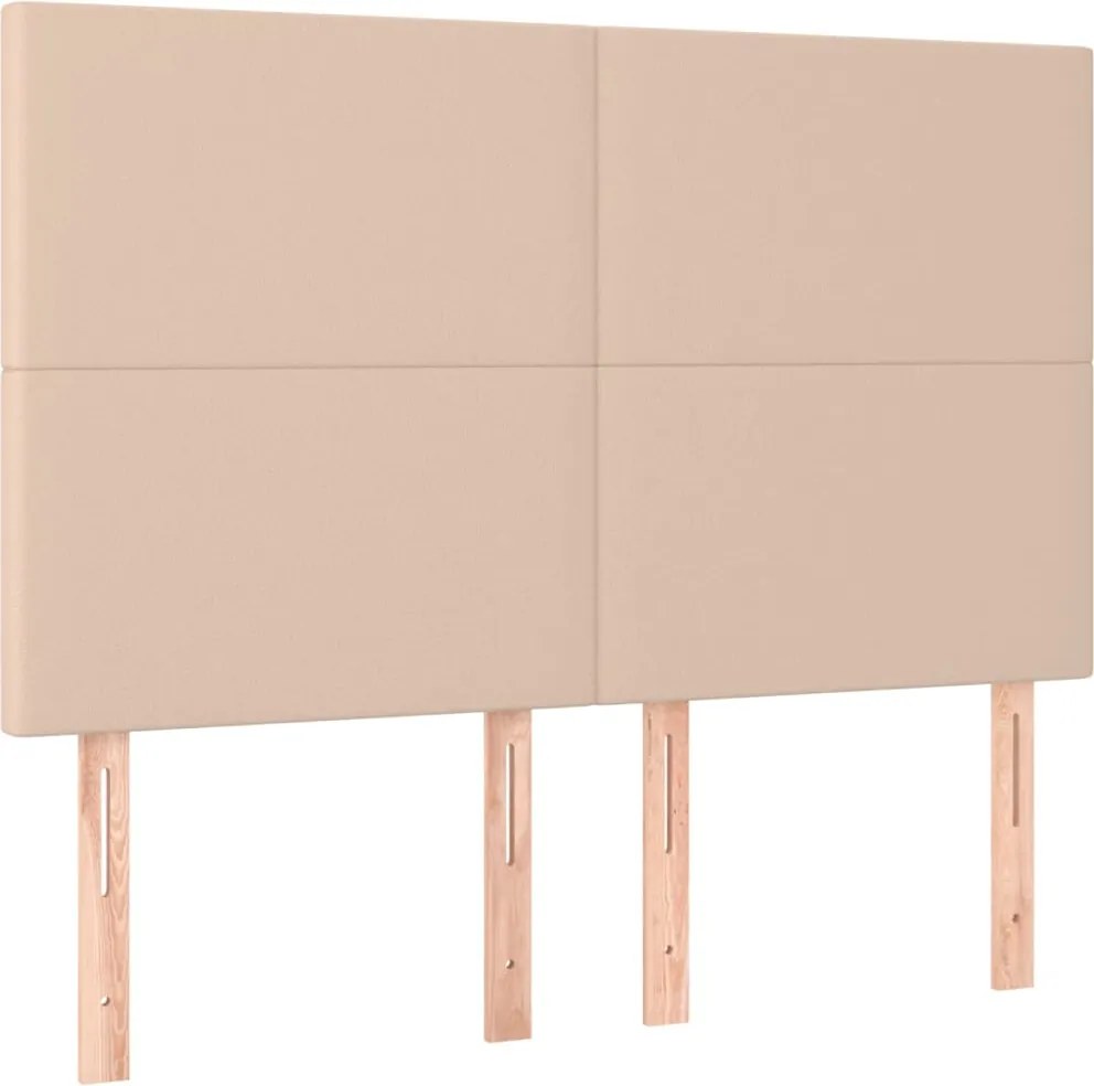 Box spring postel matrace a LED cappuccino 140x200cm umělá kůže 3135830