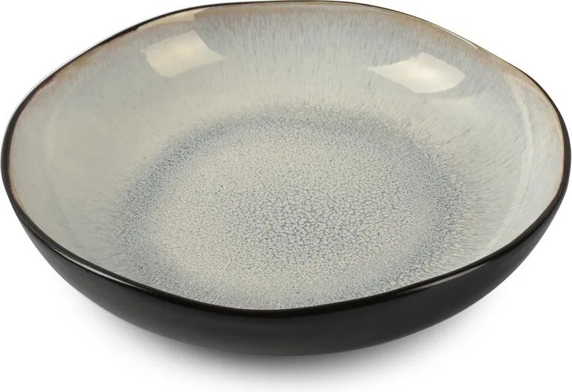 Černý/béžový hluboký talíř z kameniny ø 22,5 cm Lunar – Salt&Pepper