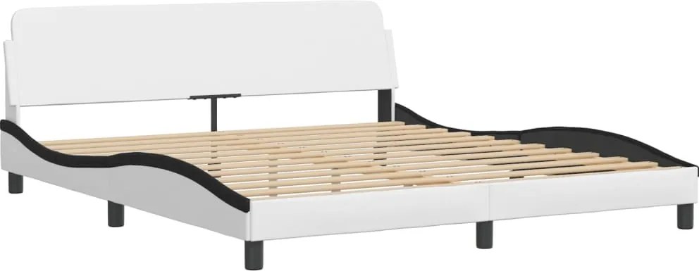Postel Viana s matrací bílá a černá 180 x 200 cm umělá kůže 3208816