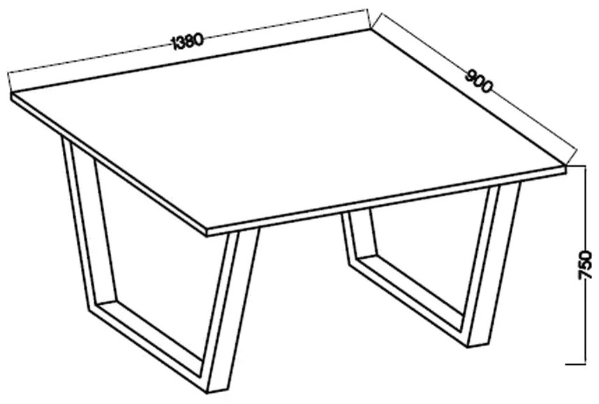 Casarredo Jídelní stůl KAISARA 138x90 cm černá/artisan