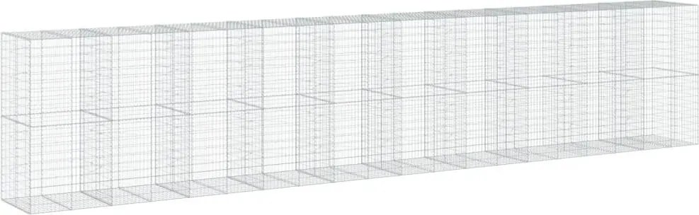 Gabionový koš s víkem 1 000 x 100 x 200 cm pozinkované železo 3295243