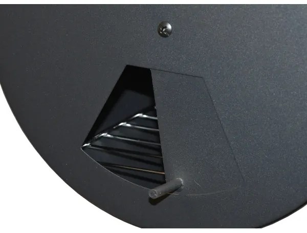 Gril na dřevěné uhlí s udírnou černá/dřevo