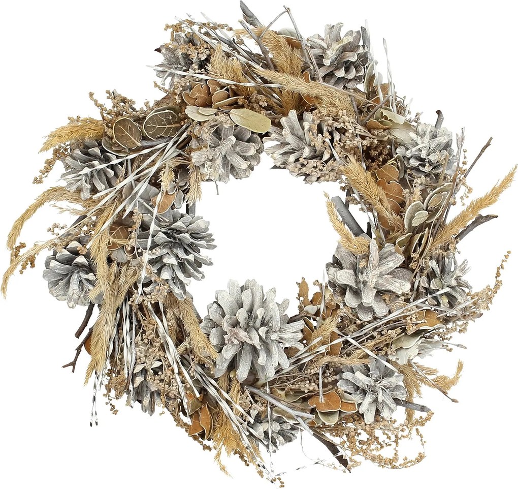Věnec Winter Cone ⌀30cm beige