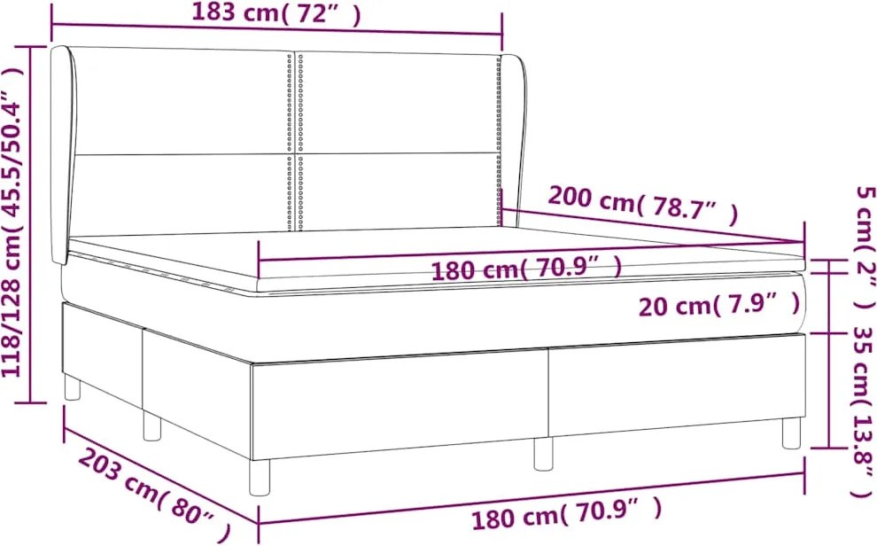 Box spring postel s matrací světle šedá 180 x 200 cm textil 3127901