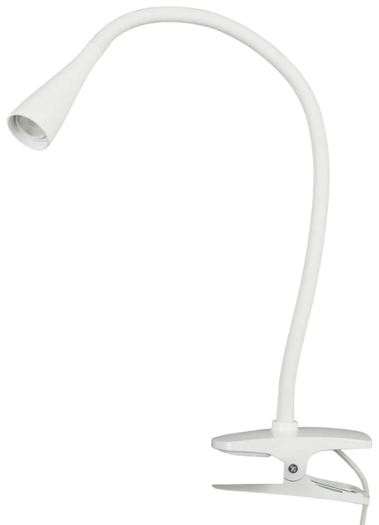 Úzká LED svítilna s klipem Baris v bílé