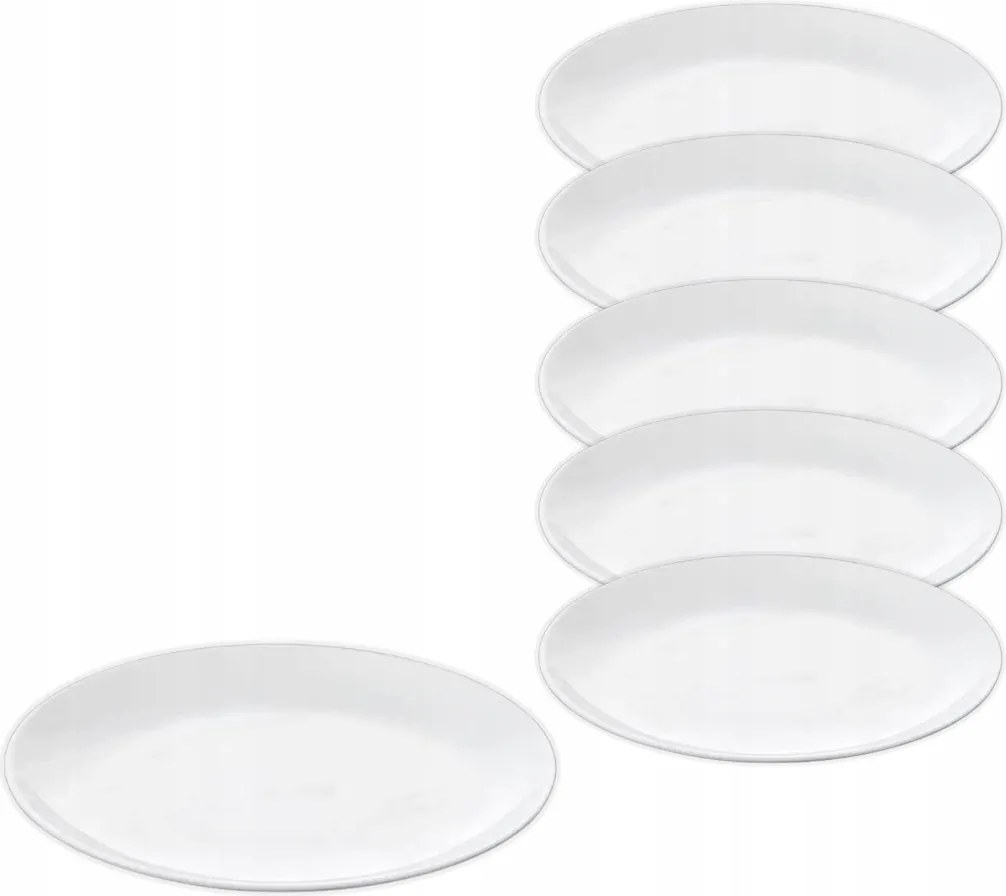 Jídelní talíř kulatý 25,5 cm z bílého porcelánu Wilmax, 6 kusů