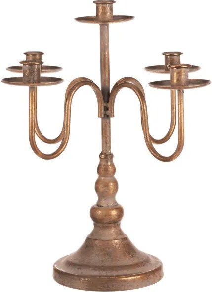 Kovový svícen 40 cm zlatý FUP559
