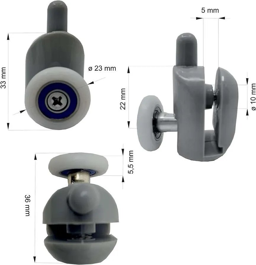 Mereo Mereo, Spodní pojezdy pro sprchové boxy, sada 4ks, CKND183K