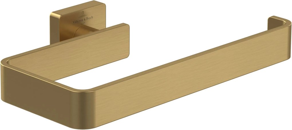 Villeroy & Boch Elements Striking - Držák ručníků, délka 21 cm, kartáčované zlato TVA15200500076