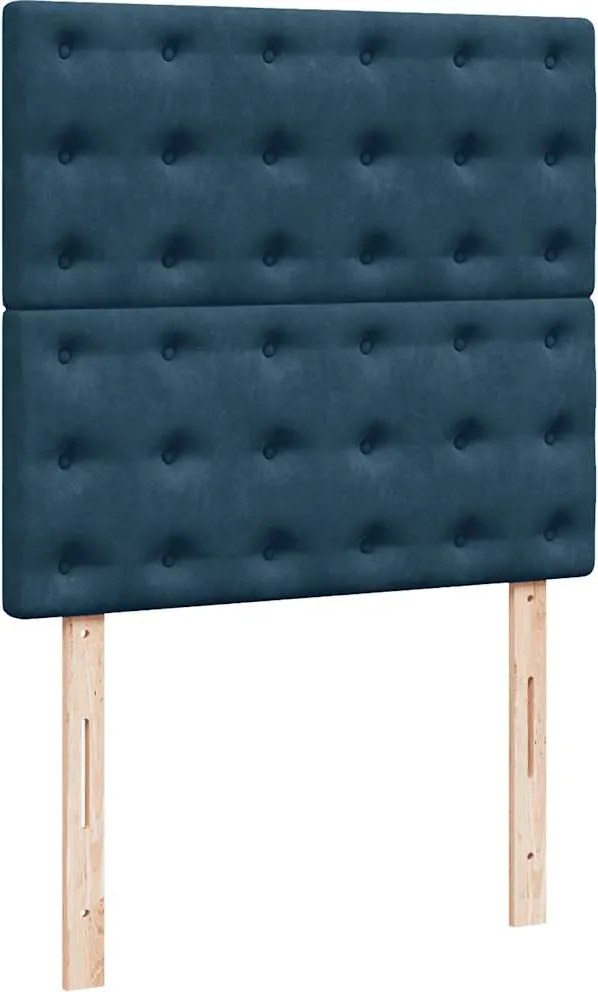 Box spring postel s matrací tmavě modrá 90x200 cm samet 3292254
