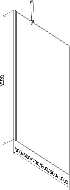 Mexen Next, vanová zástěna 1-křídlová 100 x 150 cm, fixní křídlo, 6 mm námraza sklo, chromový profil, 895-100-000-00-30-01