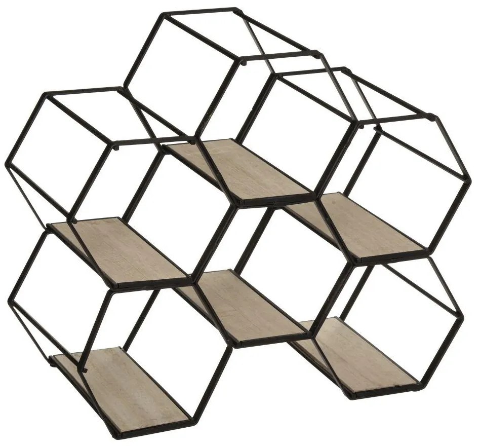 STOJAN NA VÍNO HIVE 25,5X29,5X15 CM ČERNÁ/HNĚDÁ