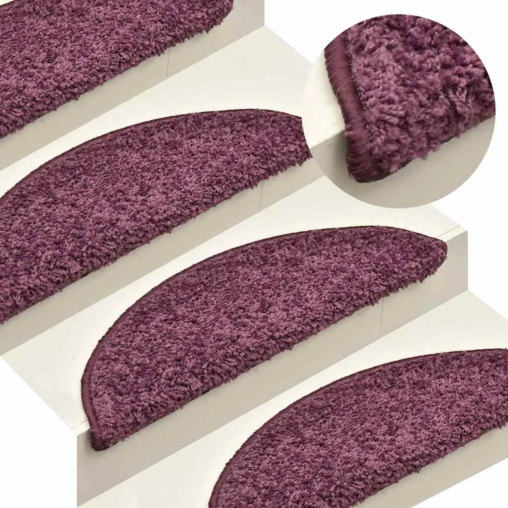 Schodové rohože 30 ks 65 x 21 x 4 cm tmavě fialové, půlkulaté, velké 3365824